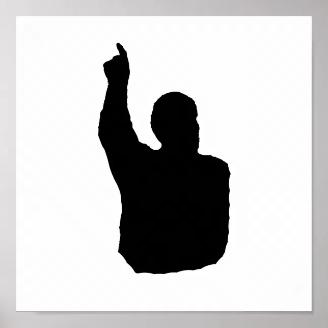 man pointing up shadow poster | Zazzle