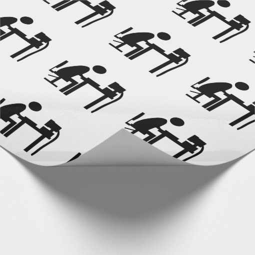 Man sat at a computer. wrapping paper | Zazzle