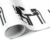 Man sat at a computer. wrapping paper | Zazzle