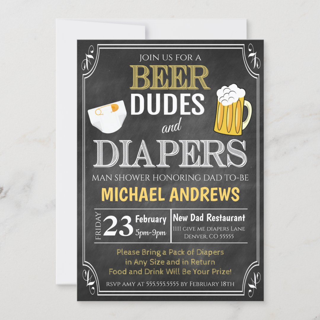 Man Shower Baby Invitation | Zazzle