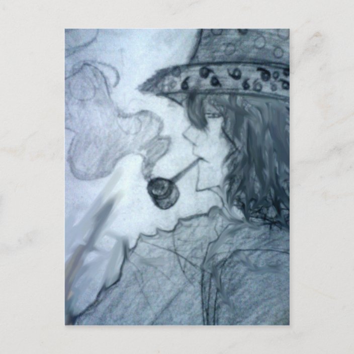 man smoking pipe manga anime postcard | Zazzle.com