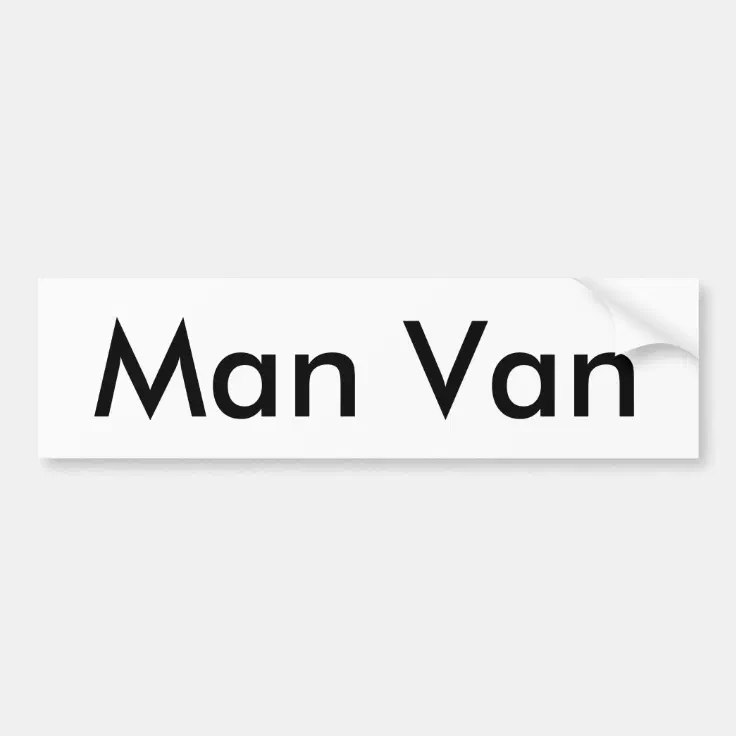 Man Van Bumper Sticker | Zazzle