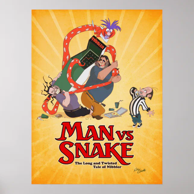 MAN VS SNAKE Don Bluth Poster from Kickstarter | Zazzle