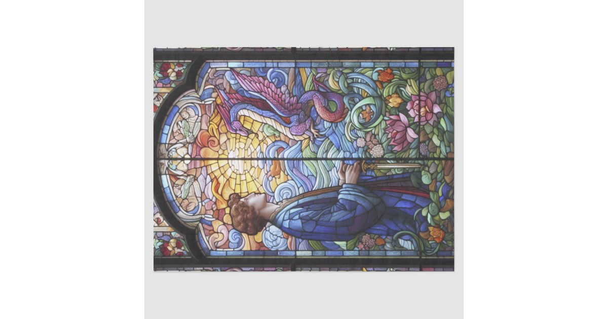 Man with Dragon Tissue Paper | Zazzle