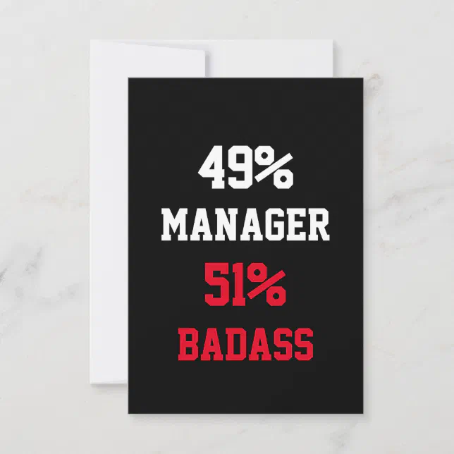 Manager Badass Card | Zazzle