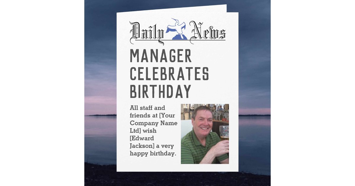 Manager Birthday Card to Personalize | Zazzle