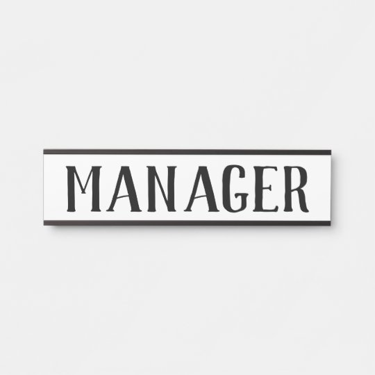 Manager Hanging Door Sign Name Plate | Zazzle.com