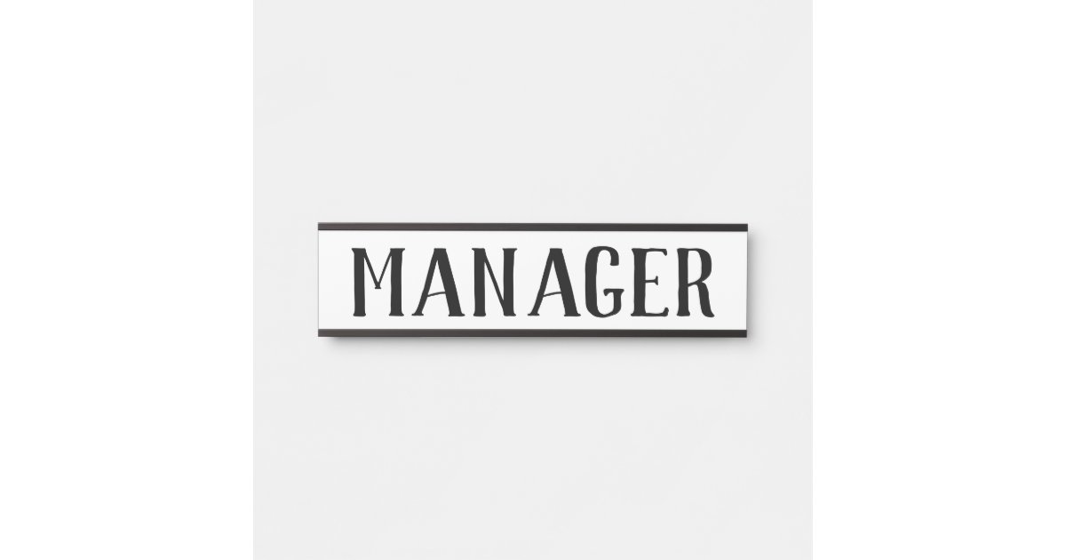 Manager Hanging Door Sign Name Plate | Zazzle
