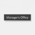 Manager's Office Black and White Text Template Door Sign | Zazzle