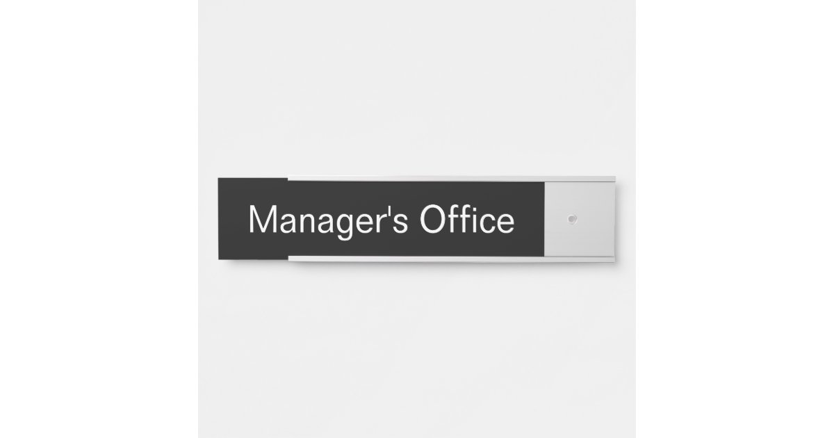 Manager's Office Black and White Text Template Door Sign | Zazzle