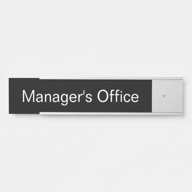Manager's Office Black and White Text Template Door Sign | Zazzle