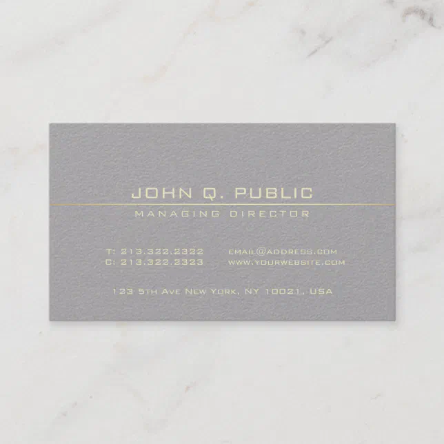 Managing Director Modern Professional Elegant Business Card | Zazzle