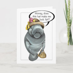 Manatee Birthday Greeting Card | Zazzle