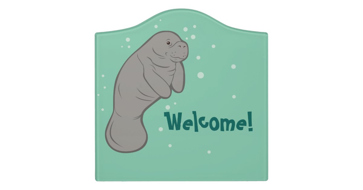 Manatee Door Sign | Zazzle