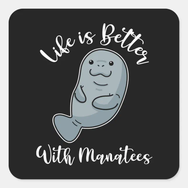 Manatee Gift Men Women Save The Manatees Square Sticker | Zazzle