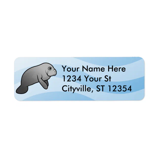Manatee Label | Zazzle