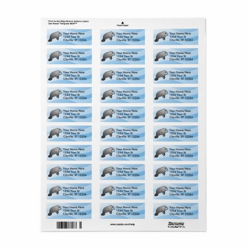 Manatee Label | Zazzle