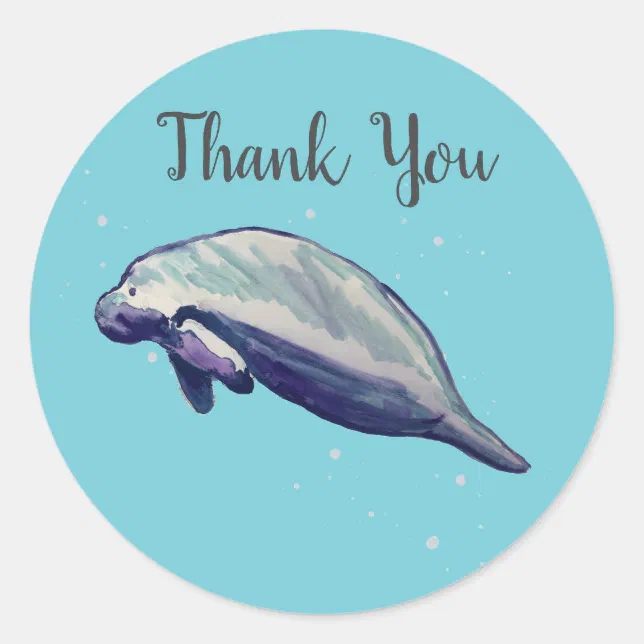 Manatee Party Thank You Stickers | Zazzle
