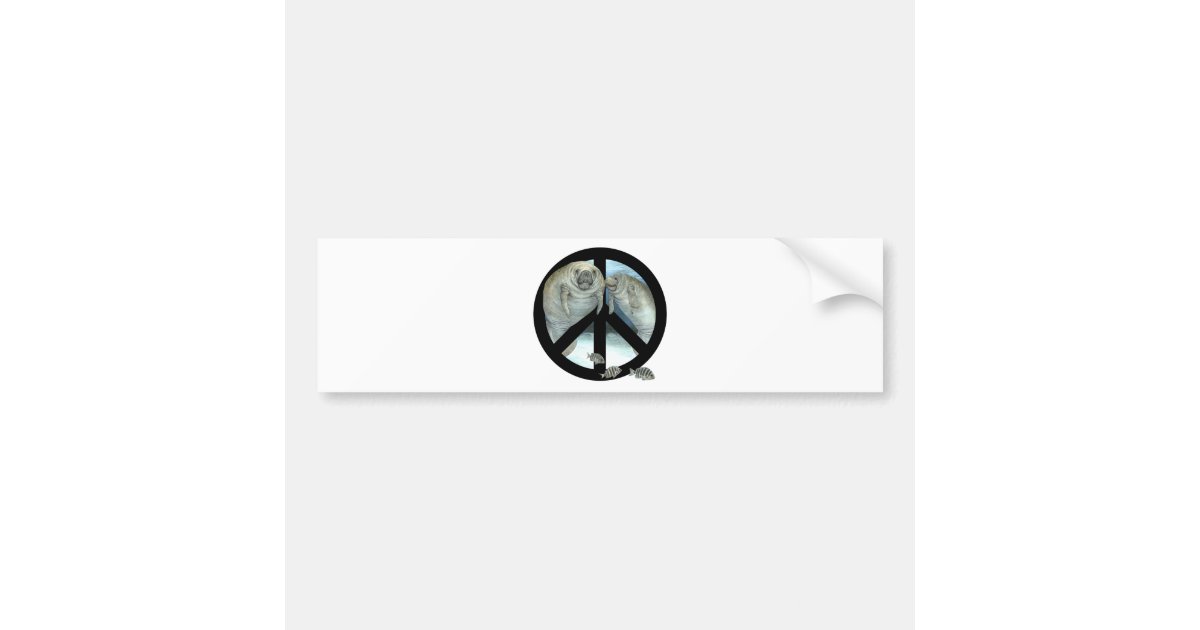 manatee peace bumper sticker | Zazzle