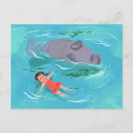 Manatee play time postcard | Zazzle.com