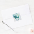 Manatee Watercolor Square Sticker | Zazzle