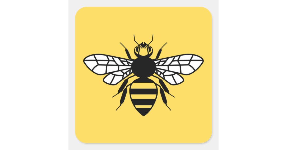 Manchester Bee Square Sticker | Zazzle