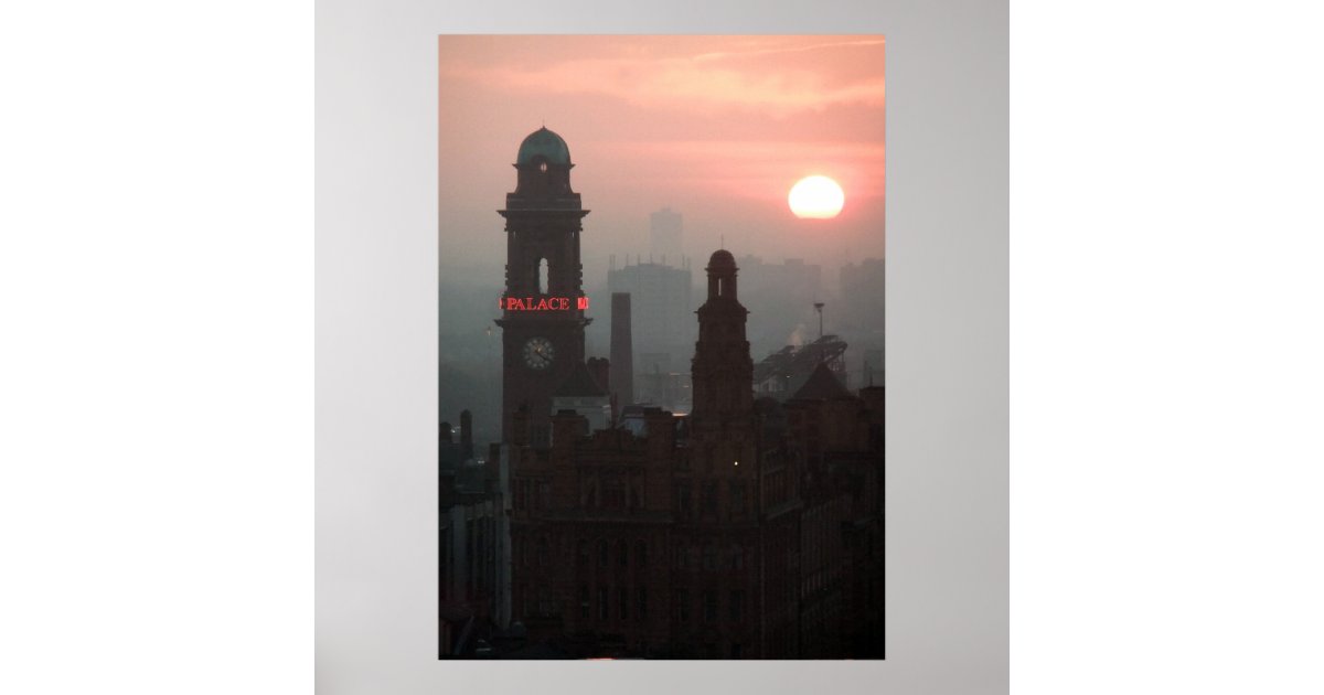 Manchester Sunset Poster | Zazzle