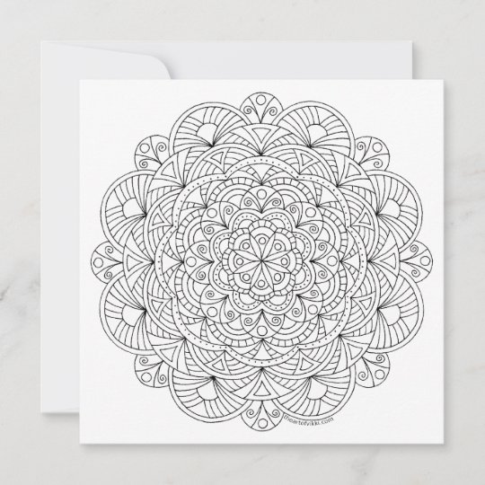 Mandala 010617 Friends Flat Card Adult Coloring | Zazzle.com