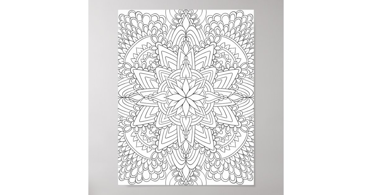 Mandala Coloring Poster | Zazzle