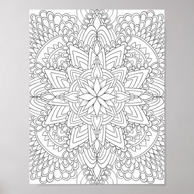 Mandala Coloring Poster | Zazzle
