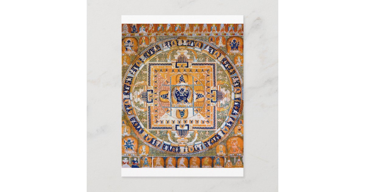 Mandala Cosmic Diagram for Meditation Postcard | Zazzle