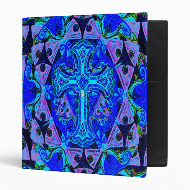 Mandala Cross by Amelia Carrie 3 Ring Binder | Zazzle
