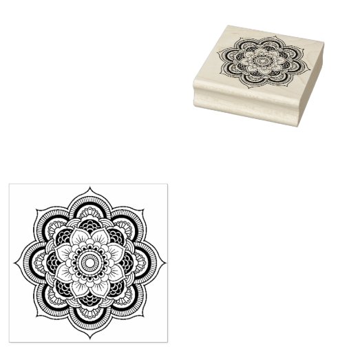 Mandala Geometric design Rubber Stamp | Zazzle
