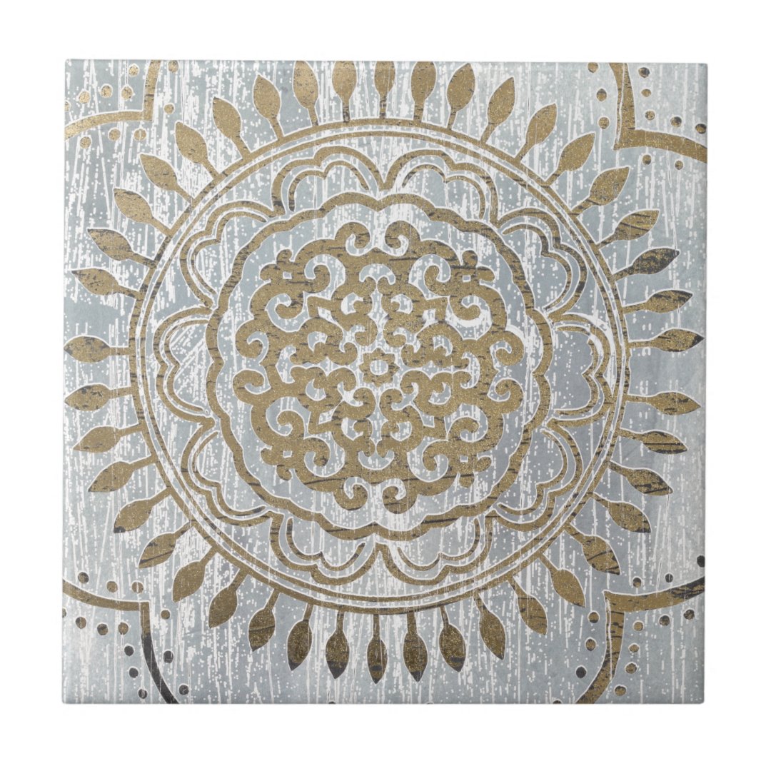 Mandala Gold Design Ceramic Tile | Zazzle