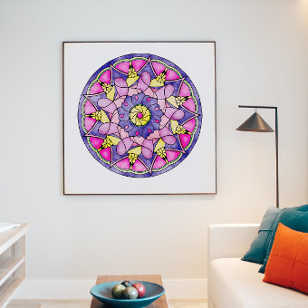 Mandala Large Adult Coloring Poster | Zazzle