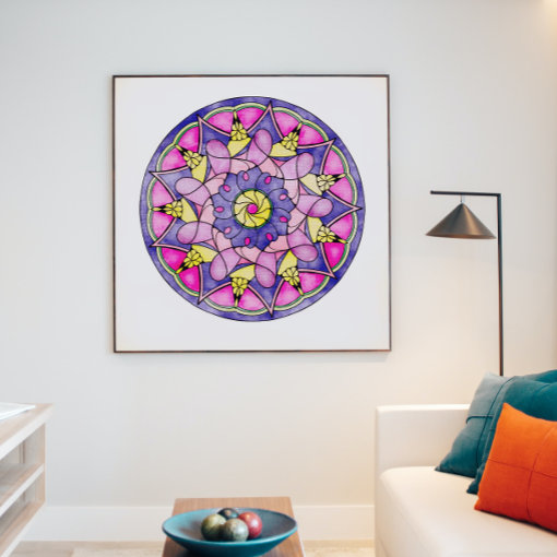 Mandala Large Adult Coloring Poster | Zazzle