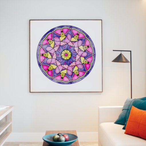 Mandala Large Adult Coloring Poster | Zazzle