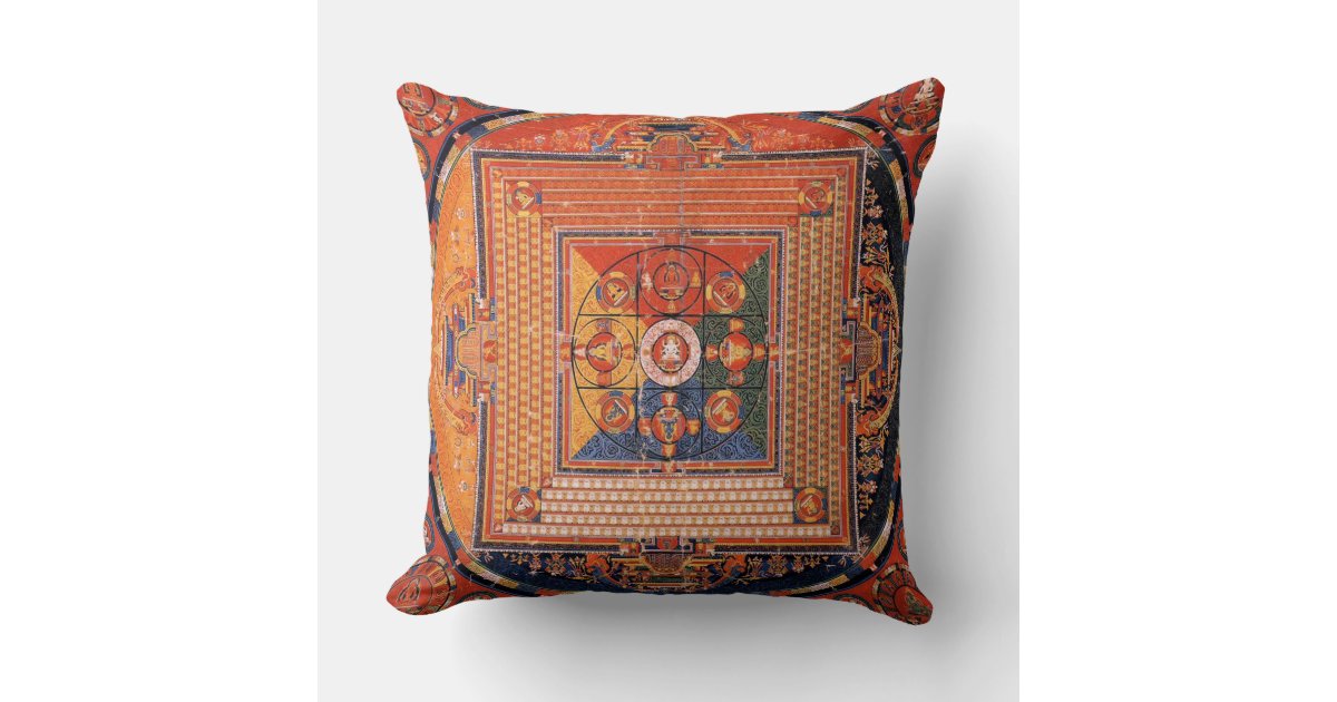 Mandala of Vajradhatu Thangka Throw Pillow | Zazzle