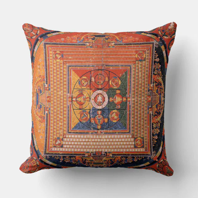 Mandala of Vajradhatu Thangka Throw Pillow | Zazzle