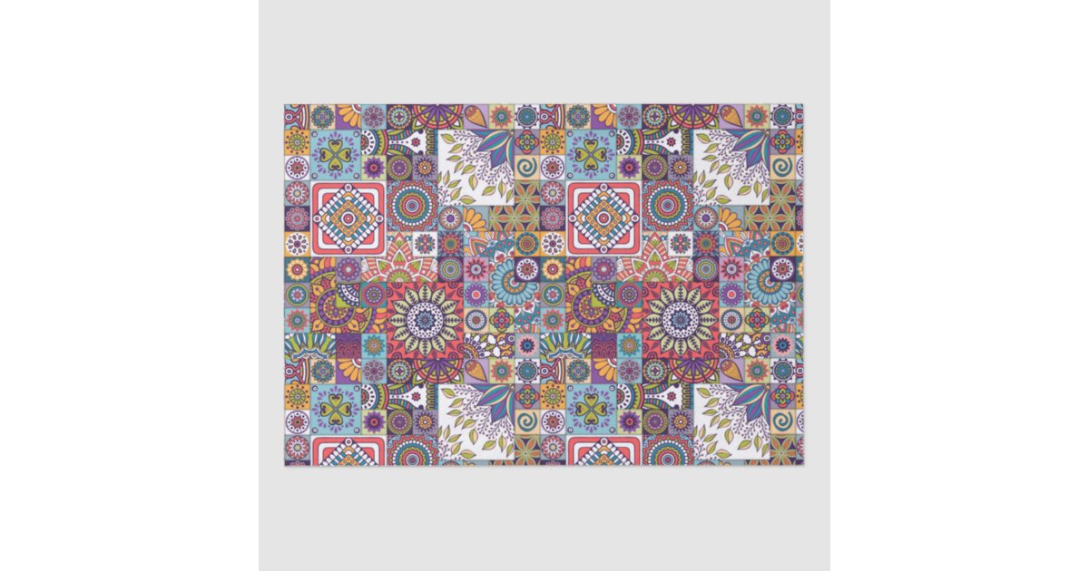 Mandala Tile Pattern Tissue Paper | Zazzle