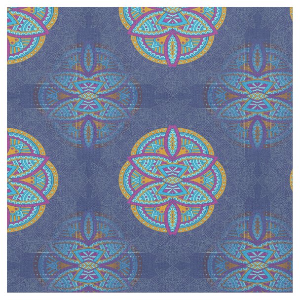 Repeat mix Blue Patterns with White Sparkles Fabric | Zazzle