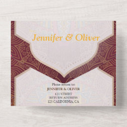 Mandalas on a Maroon background All In One Invitation | Zazzle