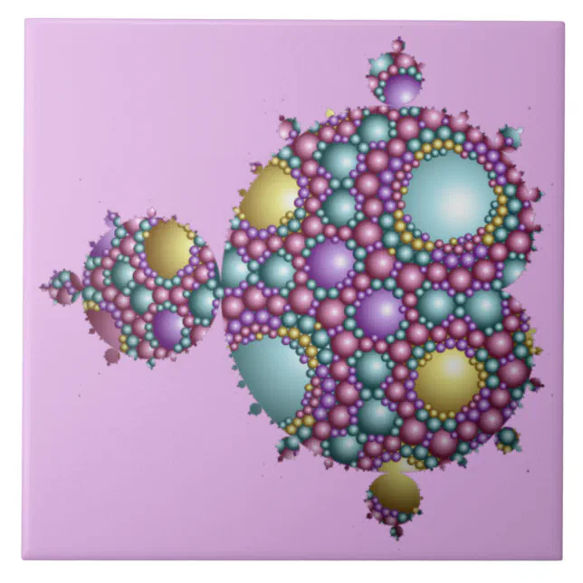 Mandelbrot Fractal Apollonian Sphere Pink Gold Ceramic Tile | Zazzle