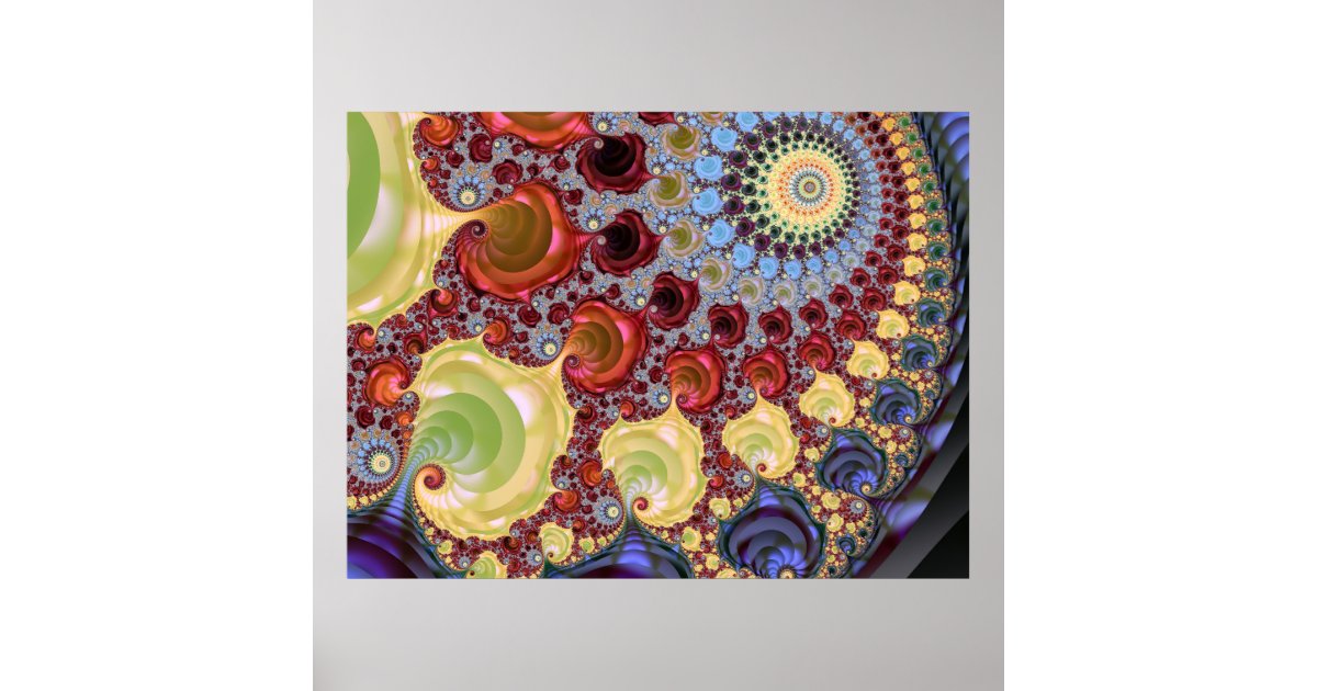Mandelbrot spiral fractal poster | Zazzle