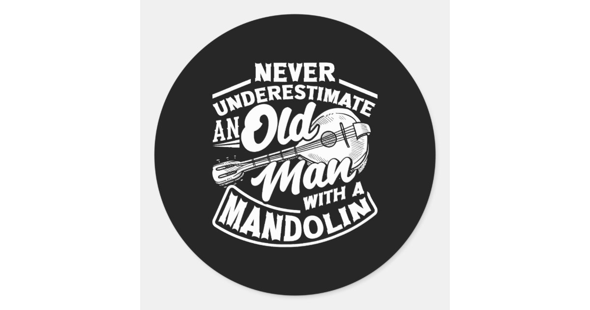 Mandolin Mandolinist Old Mandolin Player Classic Round Sticker | Zazzle