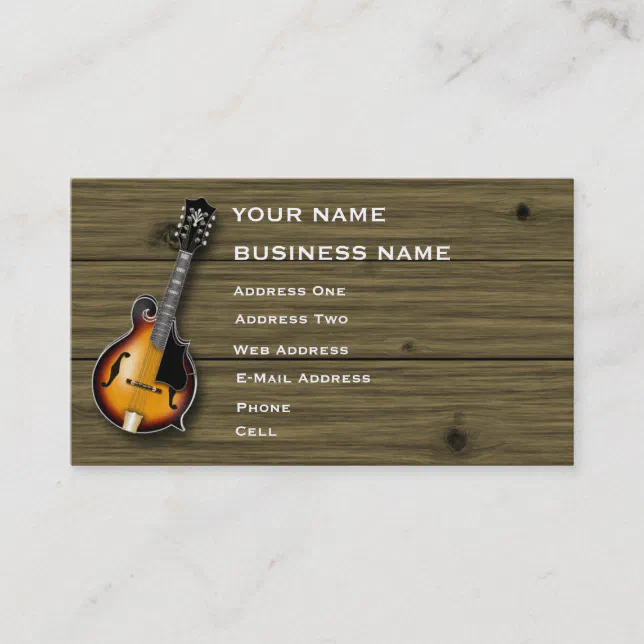 Mandolin - Music Business Card | Zazzle