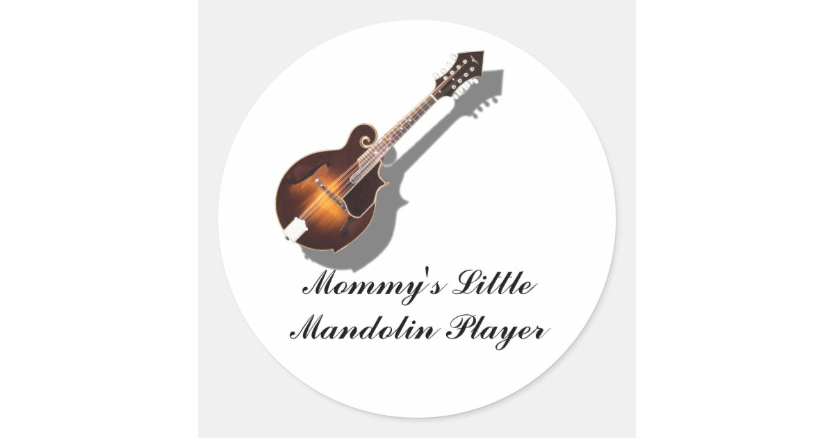 MANDOLIN-STICKER CLASSIC ROUND STICKER | Zazzle