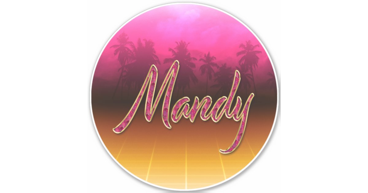 Mandy First Name Golden pink Sticker | Zazzle