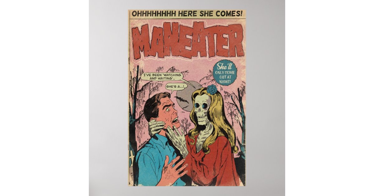 MANEATER Comic Book Parody Art Poster | Zazzle