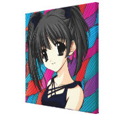Manga Anime Girl Wrapped Canvas | Zazzle